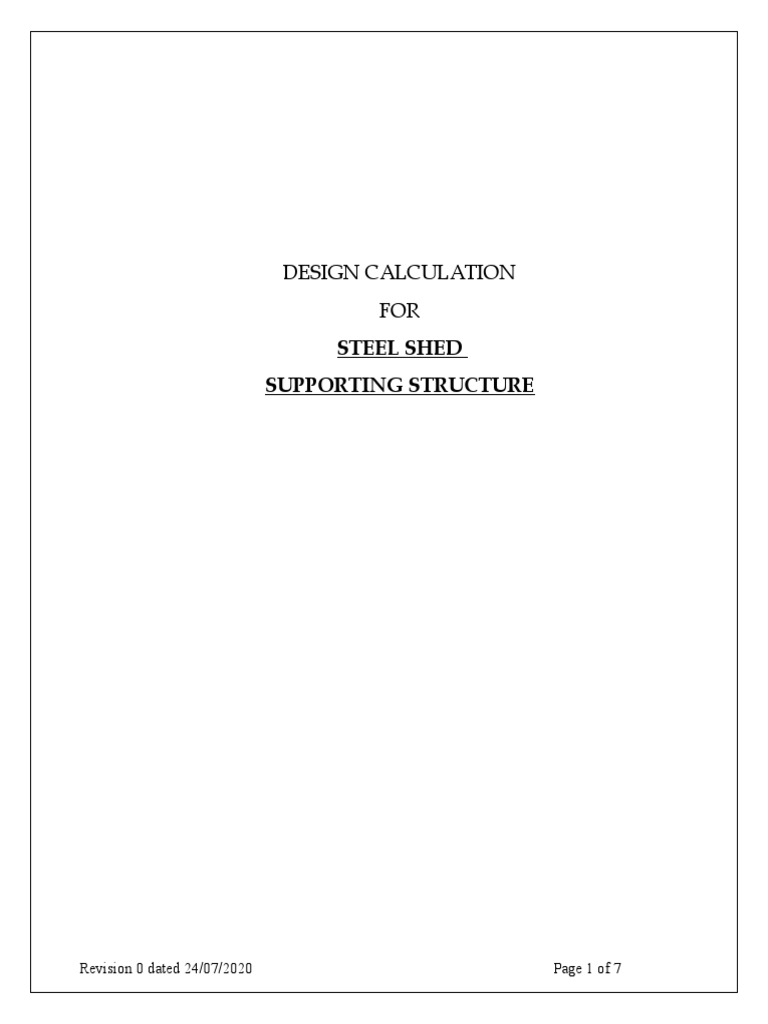 Design Calculations For Steel Shed | PDF | Strength Of Materials ...