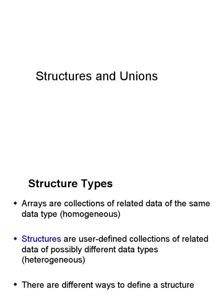 Lecture22&23Structures Unions | PDF | Computer Programming | Computing