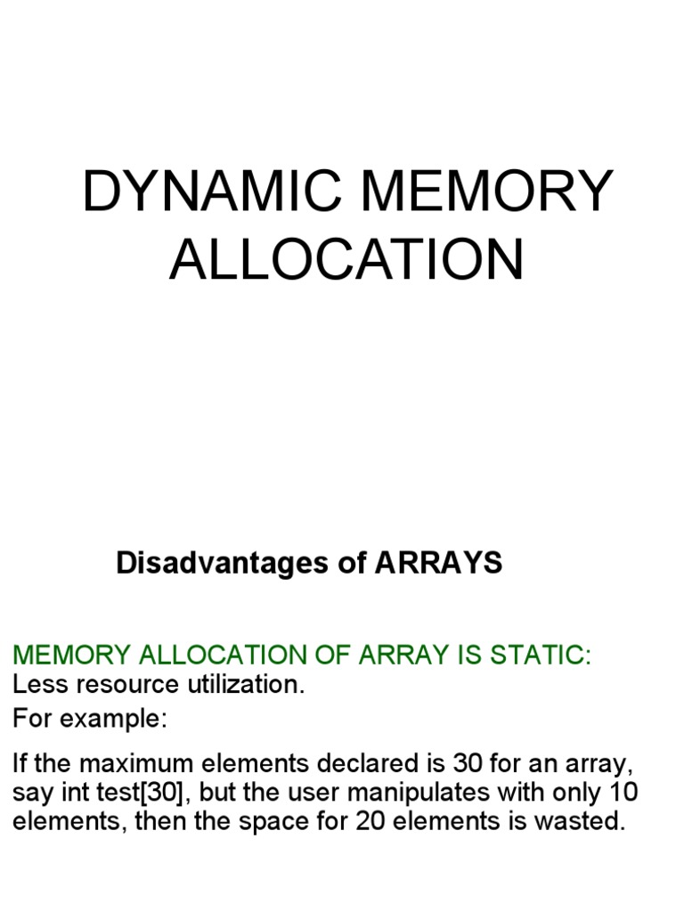 14 Dynamic Memory Allocation Pdf Pointer Computer Programming