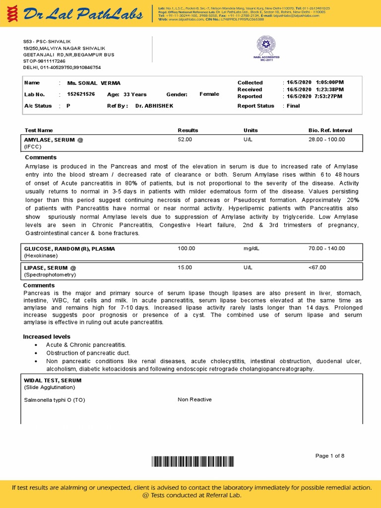 Test Reports PDF | PDF | White Blood Cell | Immunology