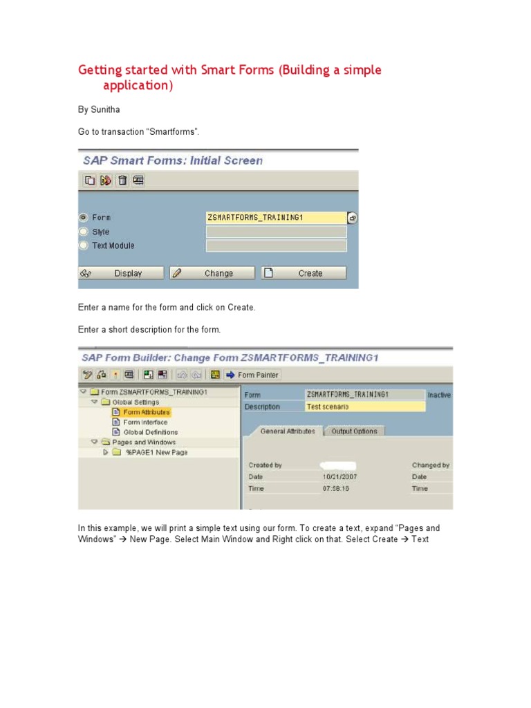 Getting Started With Smart Forms Pdf Parameter Computer Programming Subroutine
