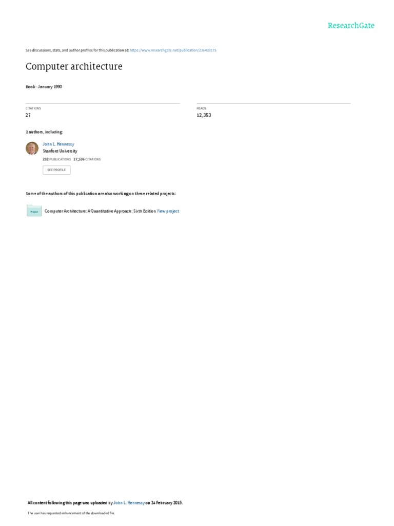 Computer Architecture PDF | Download Free PDF | Computer Data Storage | Input/Output