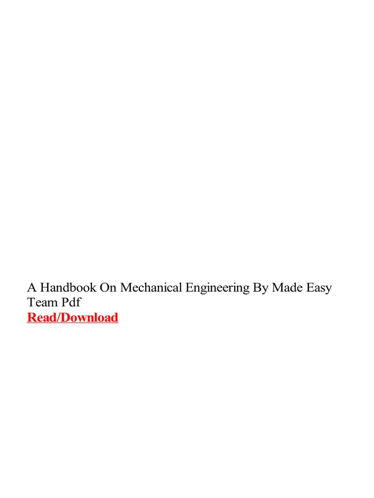 Handbook on Mechanical Engineering | PDF | Engineering | Mechanical ...