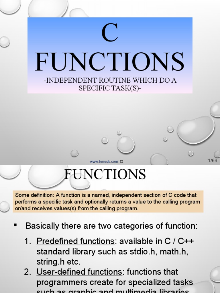 Cprogrammingfunctions Pdf Parameter Computer Programming Subroutine