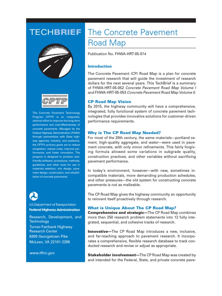 The Concrete Pavement Road Map: Brief | PDF | Road Surface | Road
