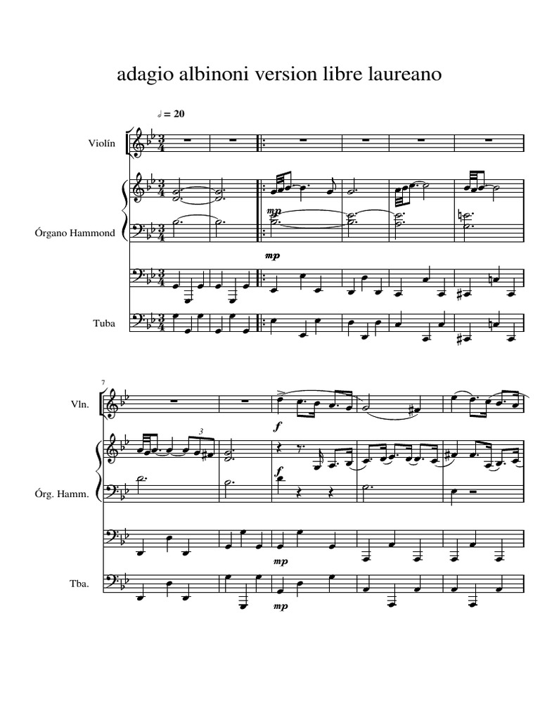 Version Adagio Albinoni Version 2 | PDF