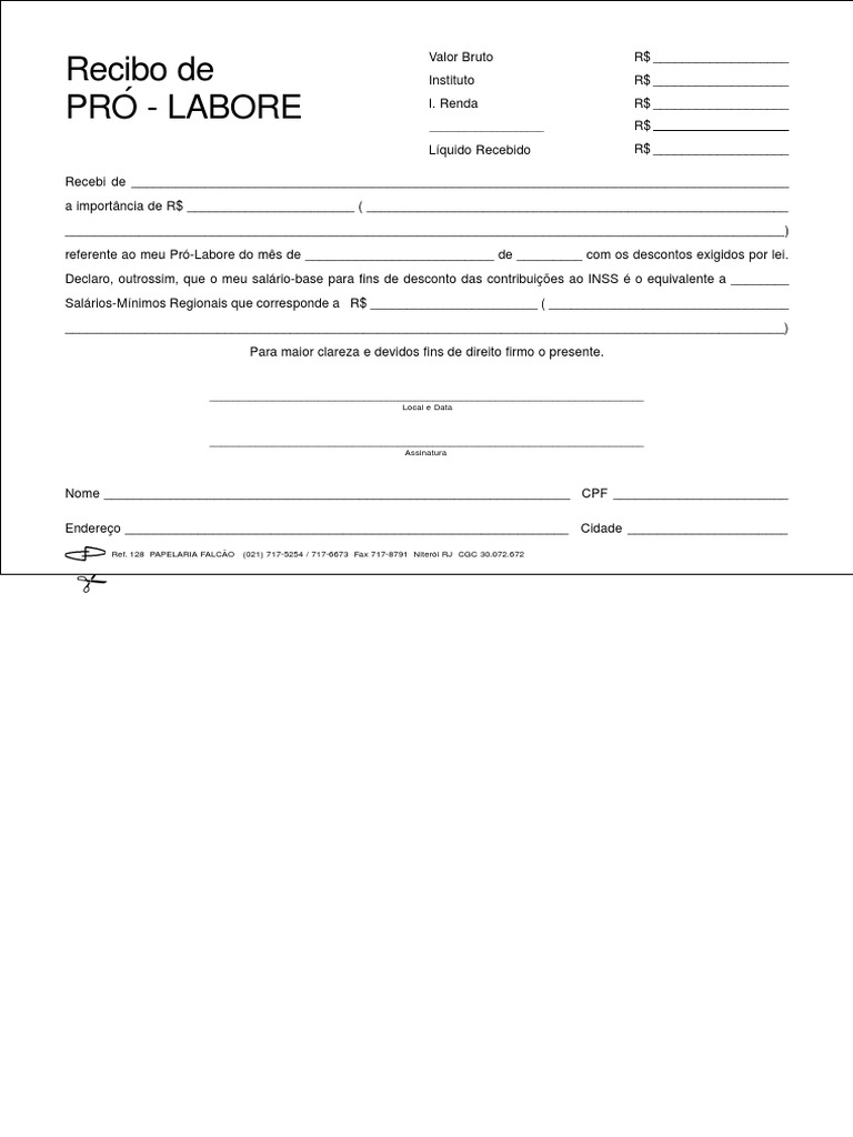 Modelo de Pro-Labore | PDF