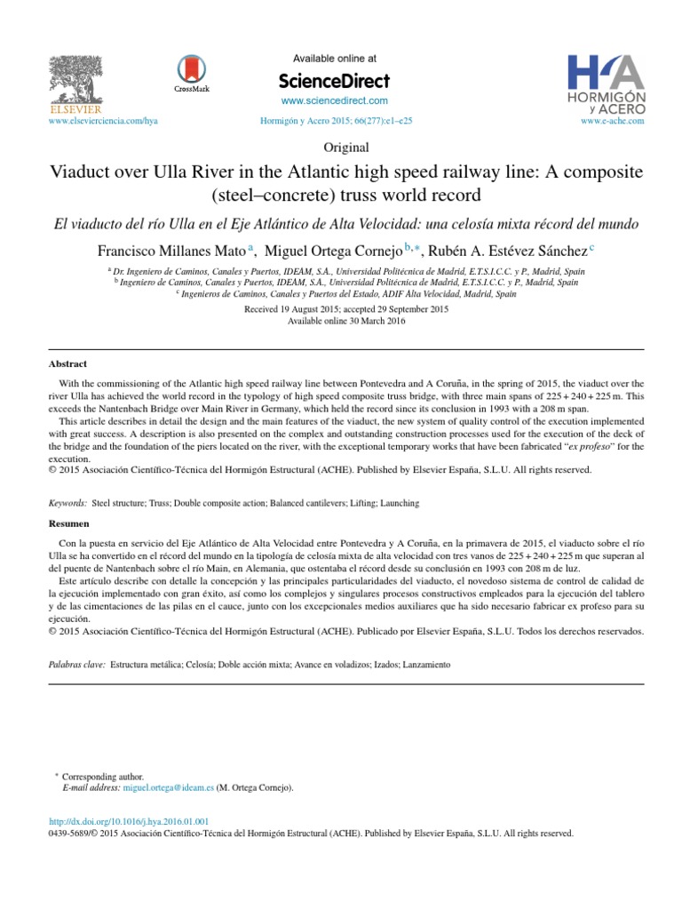 Viaduct Over Ulla River in The Atlantic High Speed Railway Line A ...