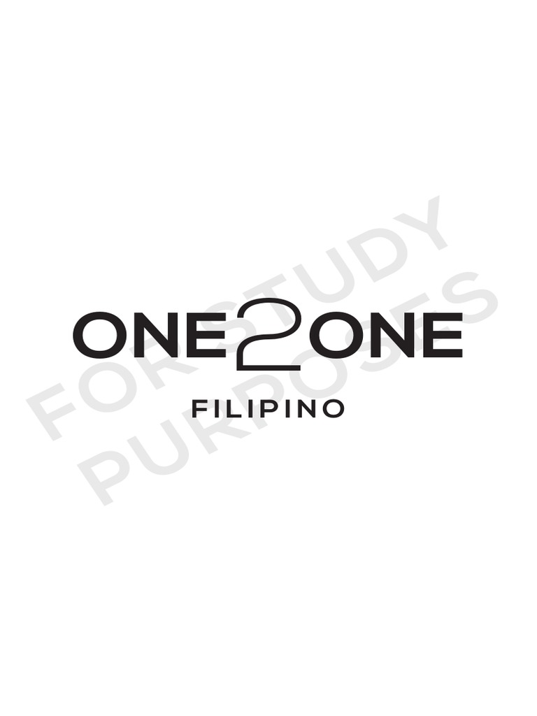01 ONE 2 ONE Filipino For Study Purposes | PDF
