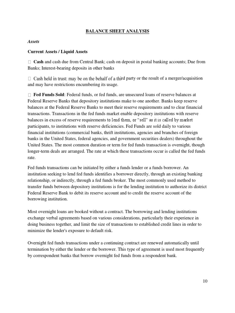Balance Sheet Analysis: Assets Overview | PDF | Repurchase Agreement ...