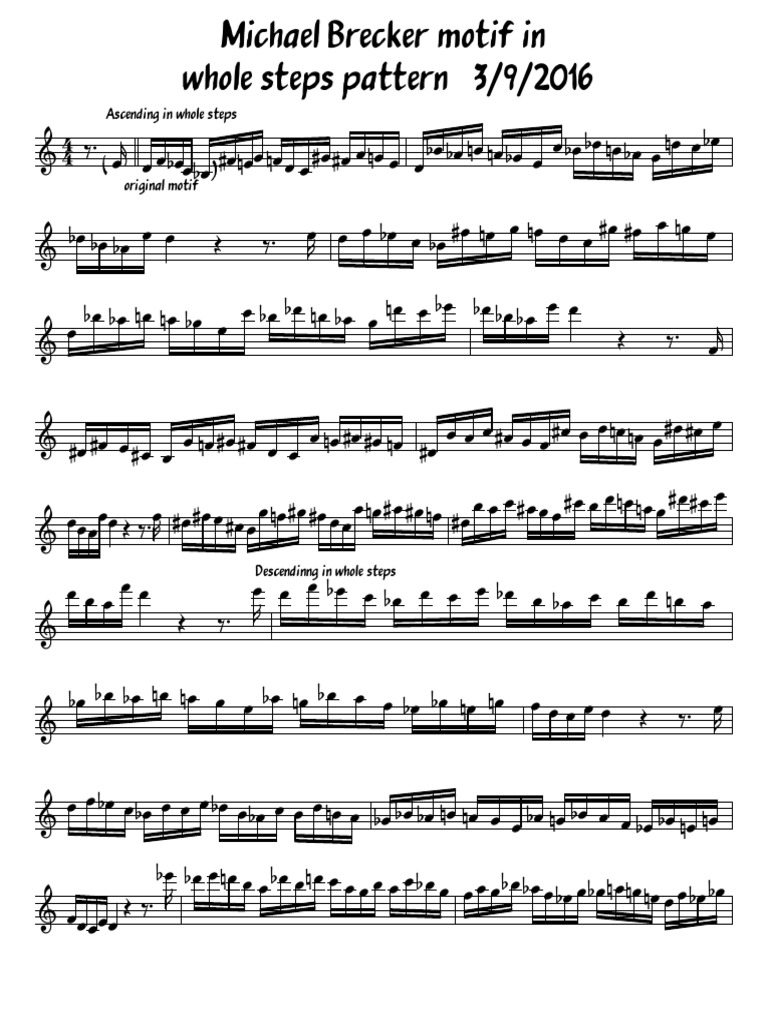 Michael Brecker Motif in Whole Steps Pattern 3/9/2016 | PDF