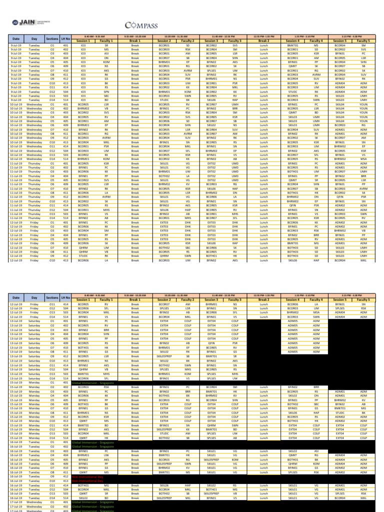 Compass 2019 Schedule | PDF