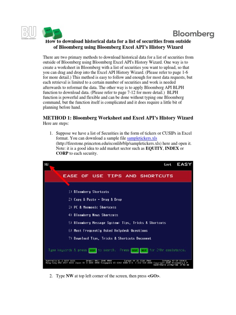 How To Download Historical Data For A List of Securities From Outside ...