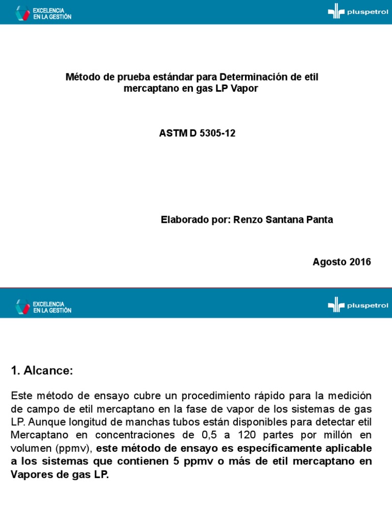 Presentacion ASTM D 5305 | PDF | Gases | Concentración