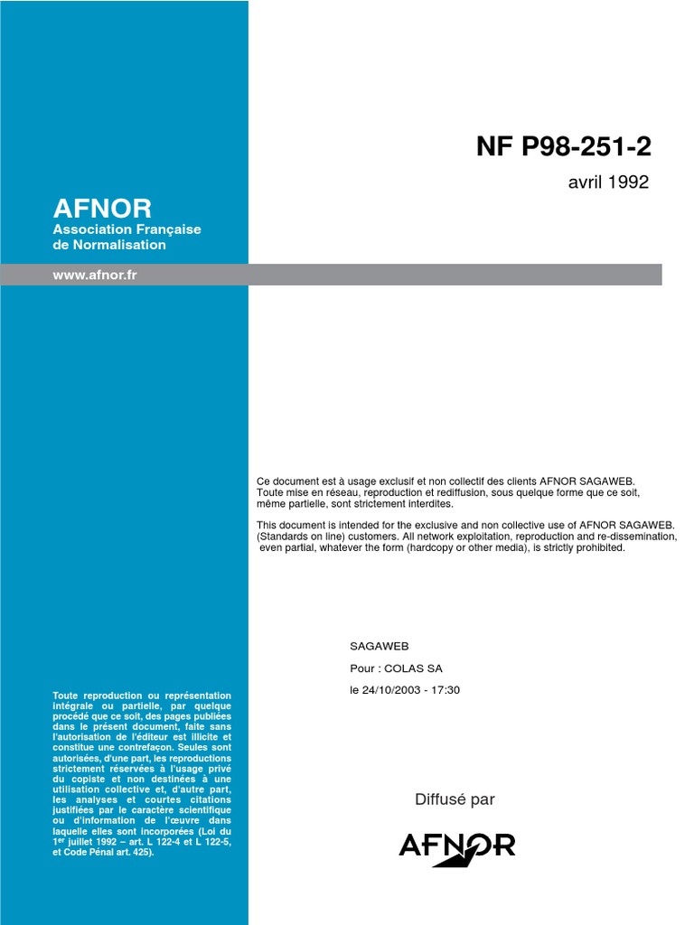 NF P 98 251-2 Marshall PDF | PDF | Ordinateurs