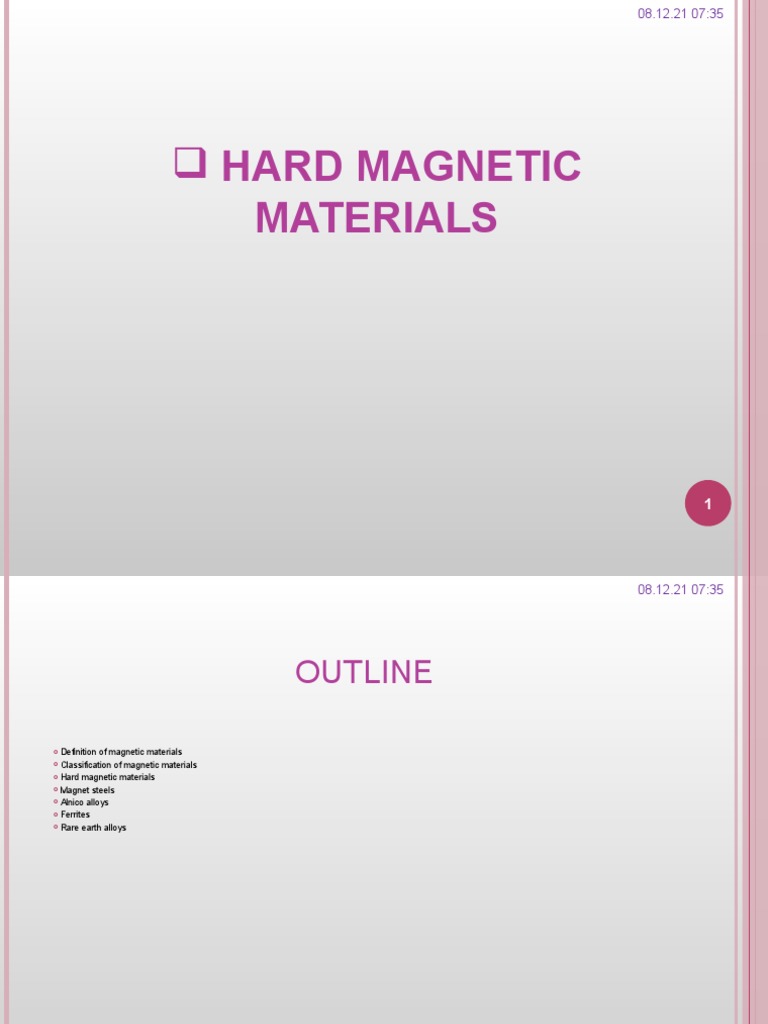 Hard Magnetic: Materials | PDF | Magnet | Ferromagnetism