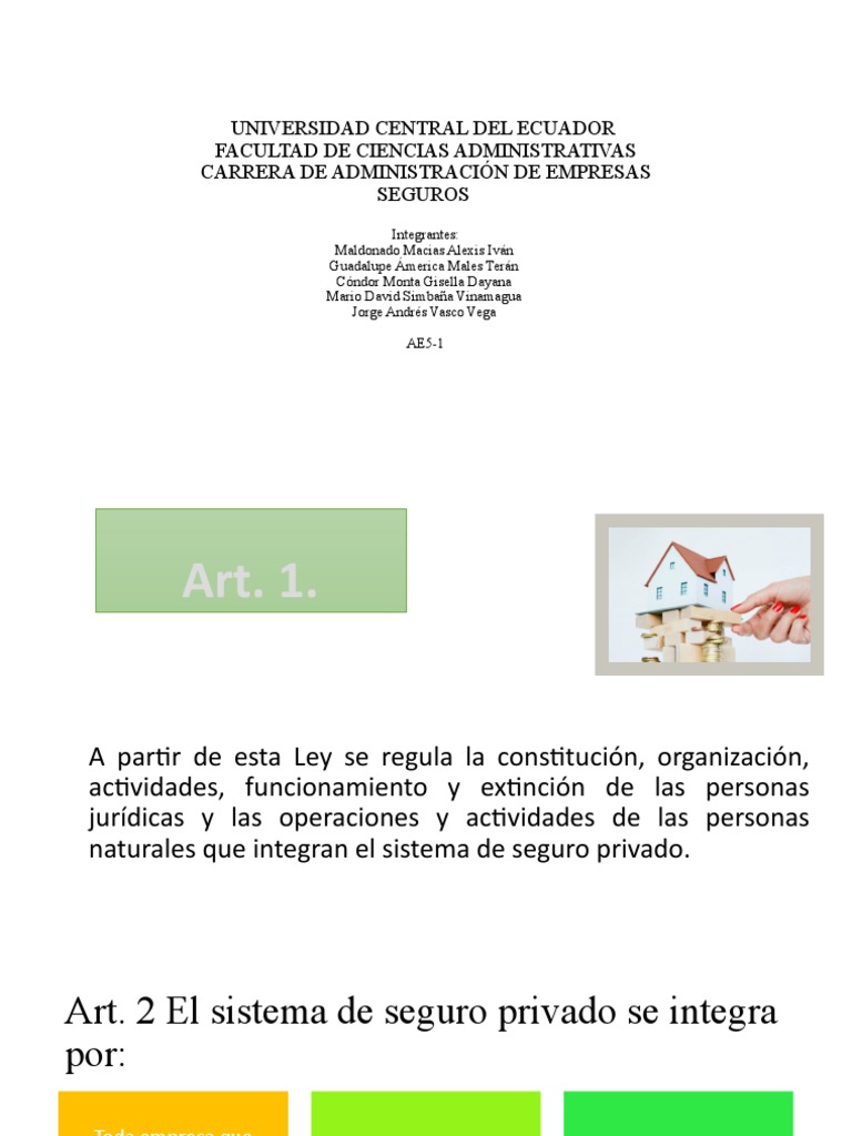 Ley General de Seguros - Maldonado Males Cóndor Simbaña Vasco | PDF | Póliza de seguros | Reaseguro