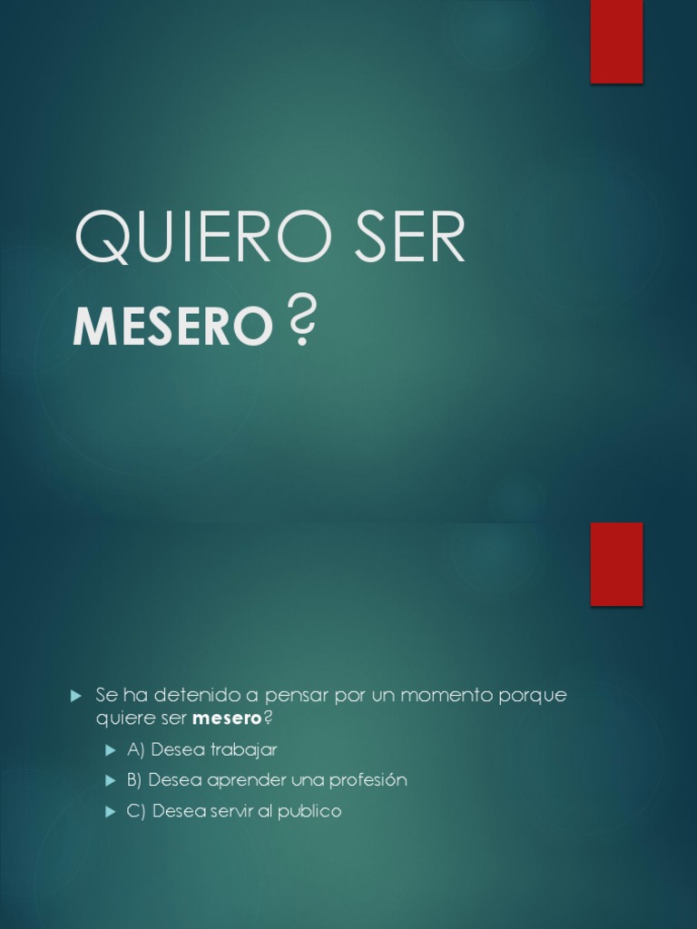 Requisitos para ser mesero exitoso | PDF | Camareros | Hotel