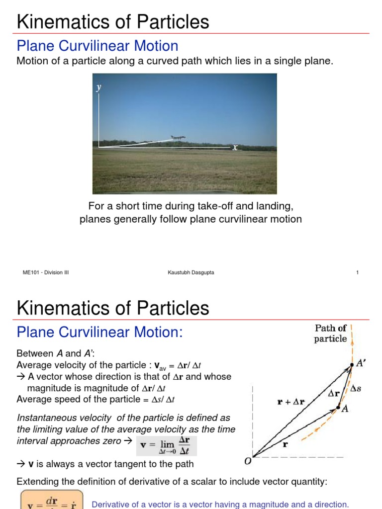 Kinematics of Particles: Plane Curvilinear Motion | PDF | Kinematics | Acceleration