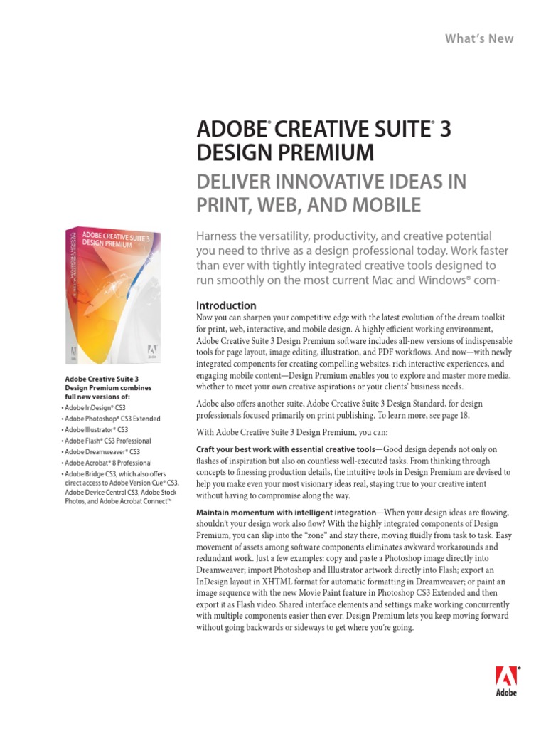 Adobe Creative Suite 3 Design Premium: Deliver Innovative Ideas in ...