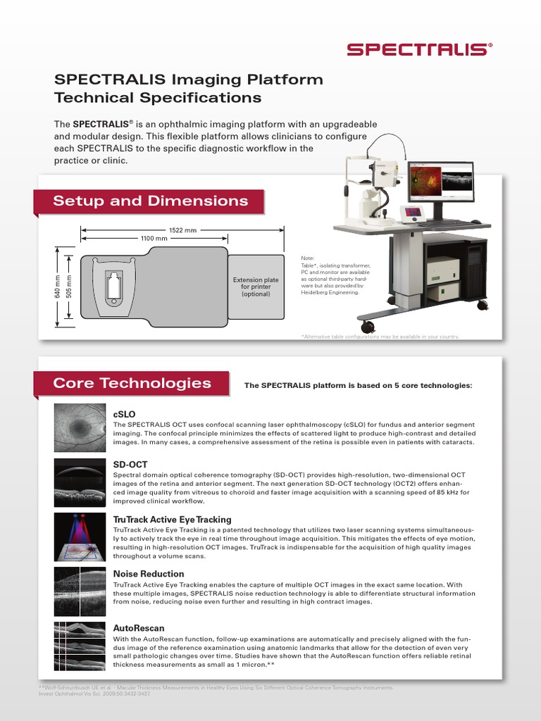 SPECTRALIS - Technical Data Sheet English | PDF | Retina | Optics