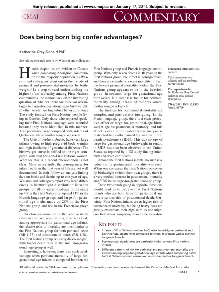 Are Bigger Babies Better Survivors? | PDF | Prenatal Development ...