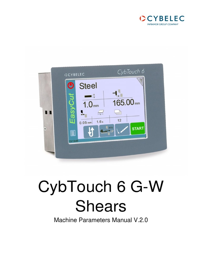 Cybtouch 6 G-W Shears: Machine Parameters Manual V.2.0 | PDF | Feedback | User Interface