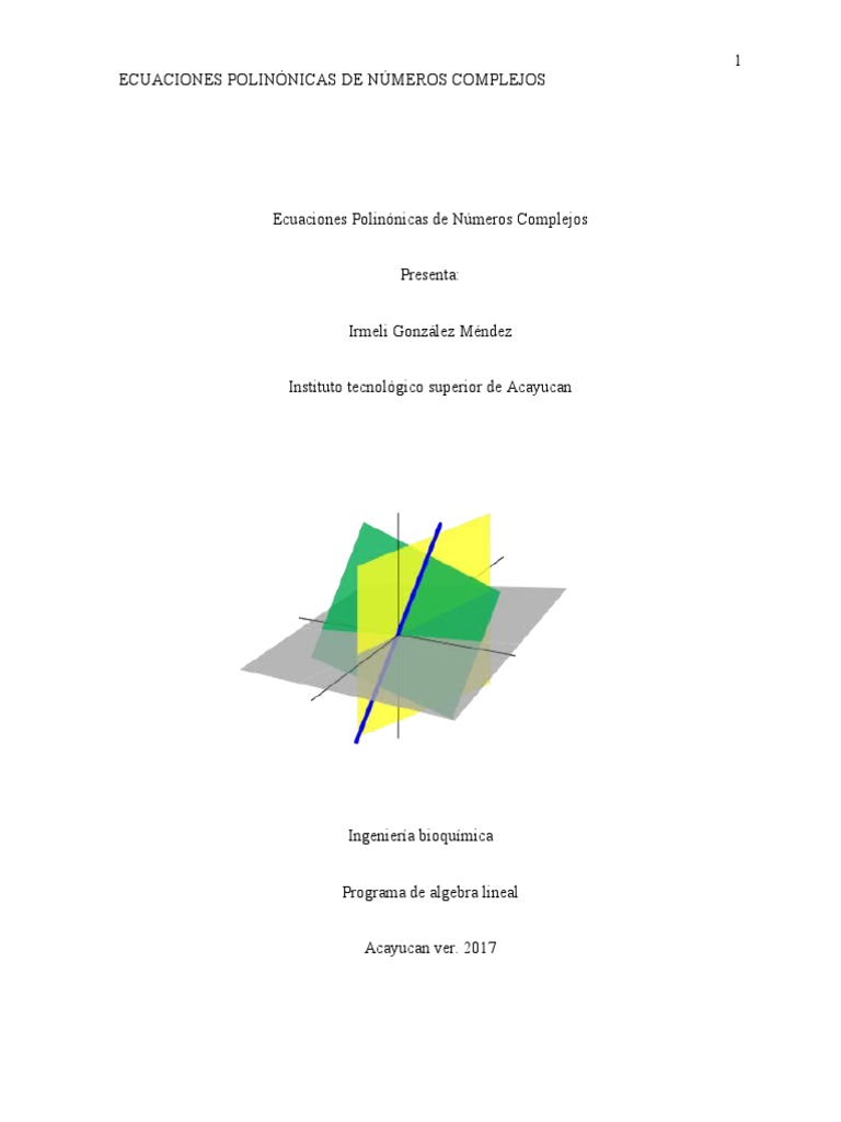 Ecuaciones Polinónicas de Números Complejos | PDF | Número complejo ...