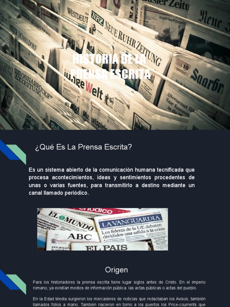 Historia de La Prensa Escrita | PDF | Televisión | Comunicación