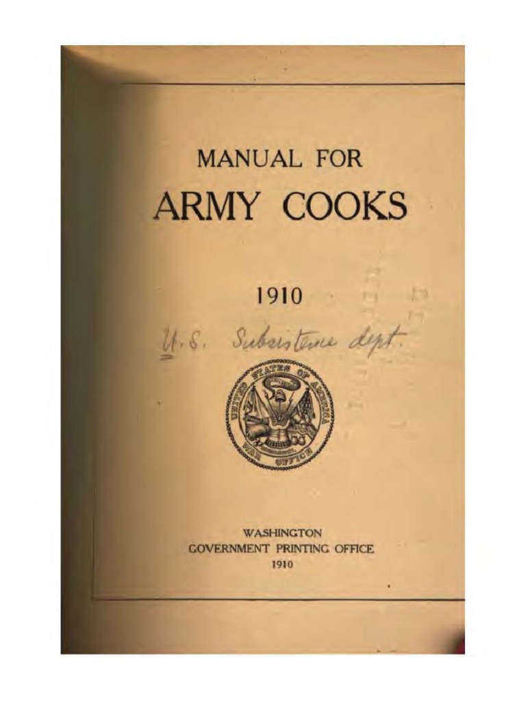 Army Cooks: Manual For | PDF | Oven | Beef