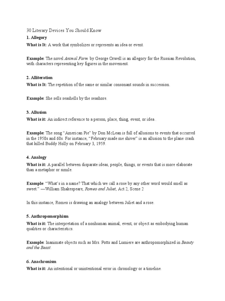 Poetic Devices | PDF | Irony | Romeo And Juliet