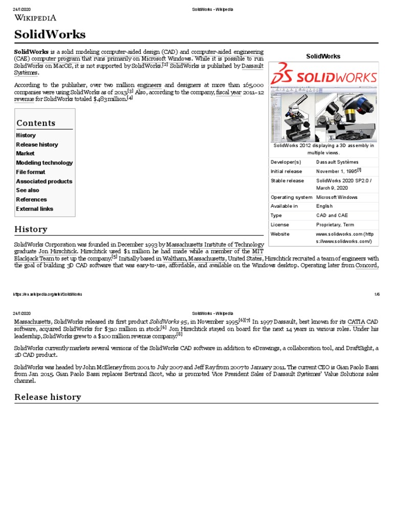 Solidworks: Solidworks Is A Solid Modeling Computer-Aided Design (Cad ...