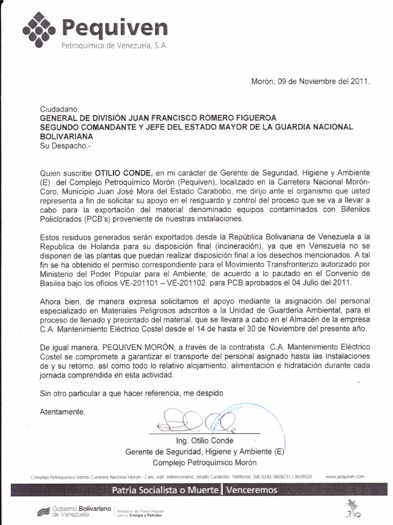 Carta Pequiven | PDF | Venezuela | Residuos