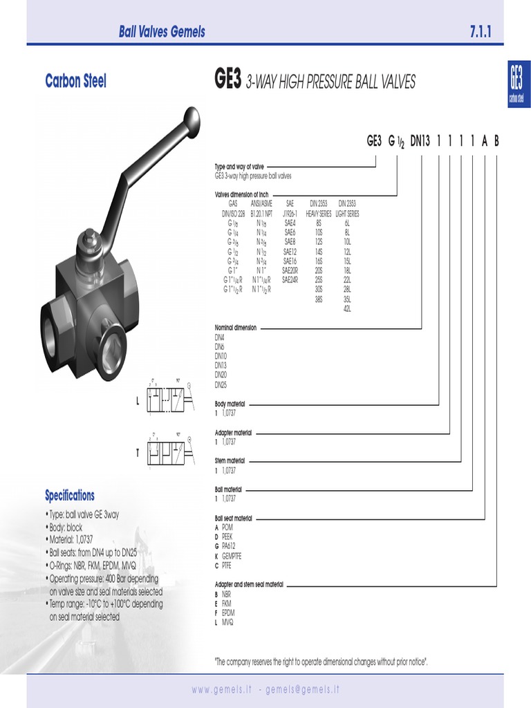 GE3 3 Way Valve PDF | PDF | Valve | Machines