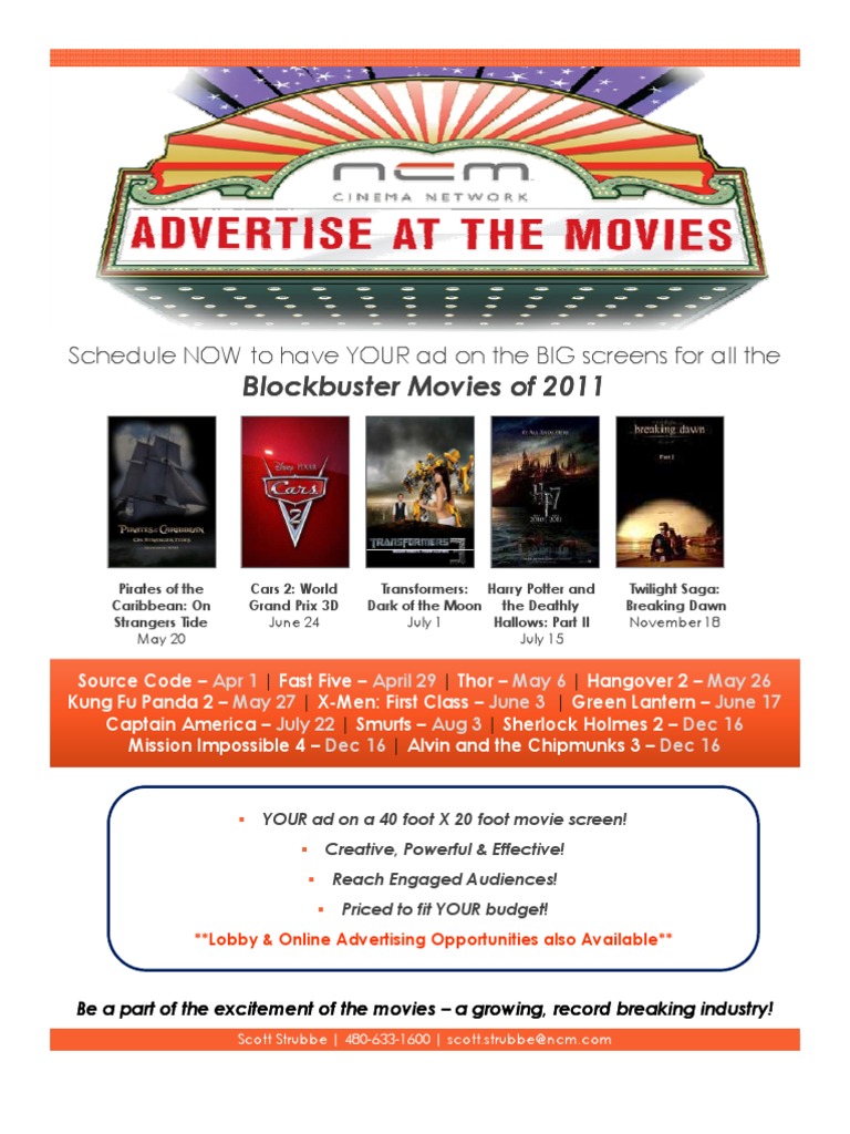 NCM - 2011 NCM Presentation | PDF | Movie Theater | Advertising