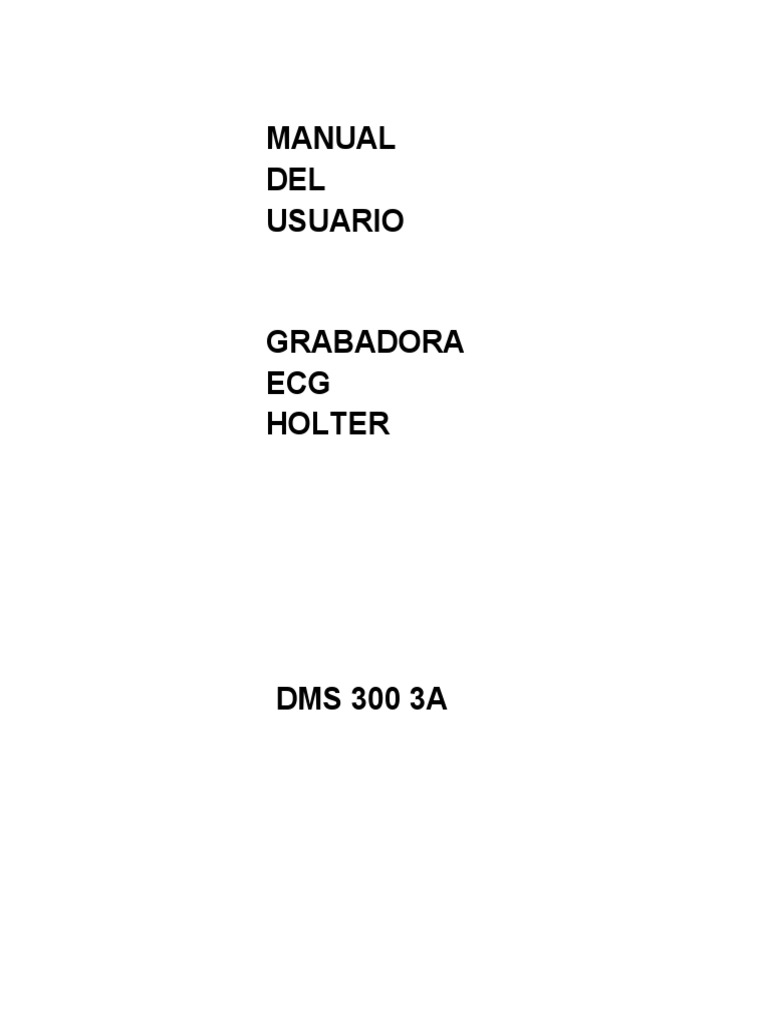 Dms - Manual 300-3A - Esp2 | PDF | Electrocardiografia | Monitor de ...