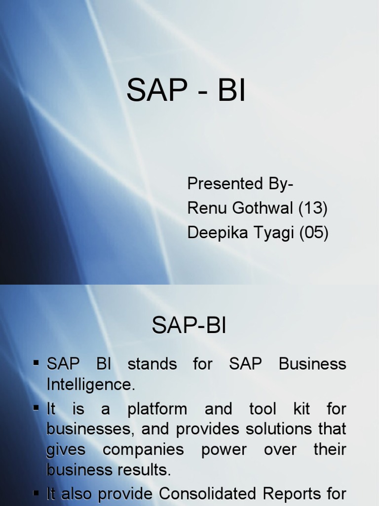 Sap - Bi | PDF | Data Warehouse | Information Age