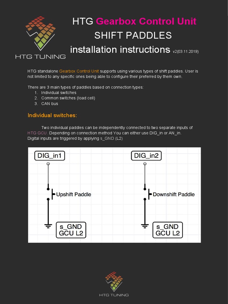 HTG GCU Shift Paddles Connection | PDF