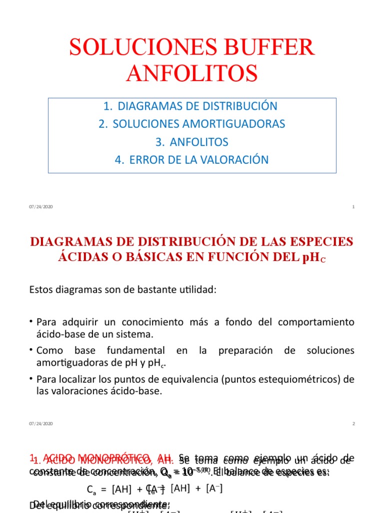 Soluciones Buffer | PDF | Ácido | Solución tampón