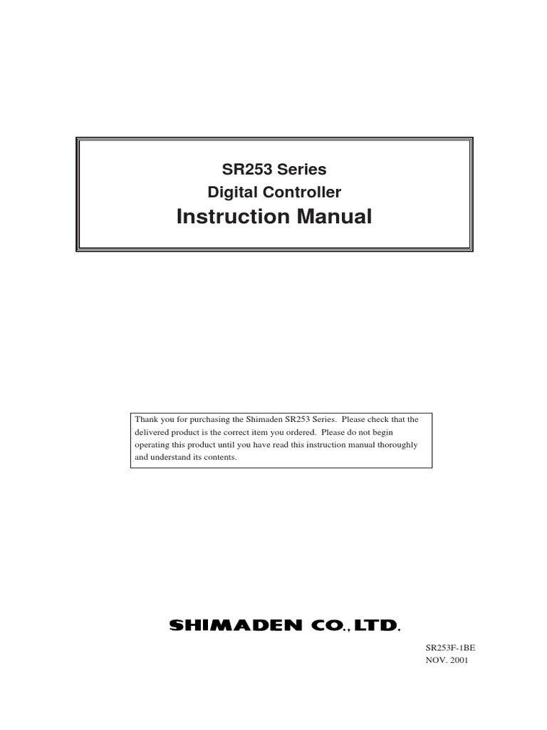 Instruction Manual: SR253 Series Digital Controller | PDF | Electrical ...