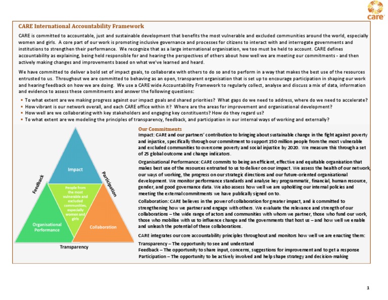 CARE International Accountability Framework | PDF | Governance ...