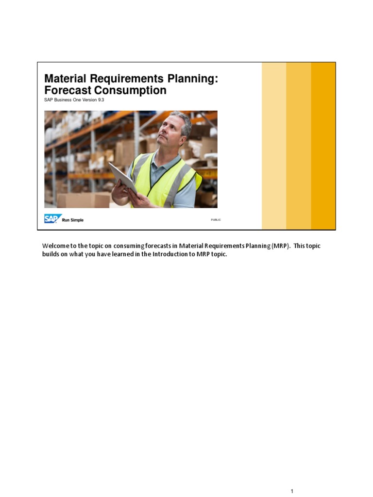 Material Requirements Planning: Forecast Consumption | PDF ...
