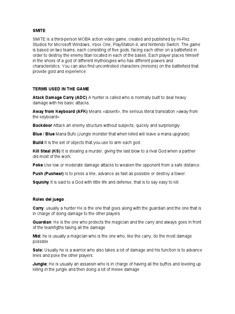 SMITE: A Guide to the Third-Person MOBA | PDF | Video Games | Leisure
