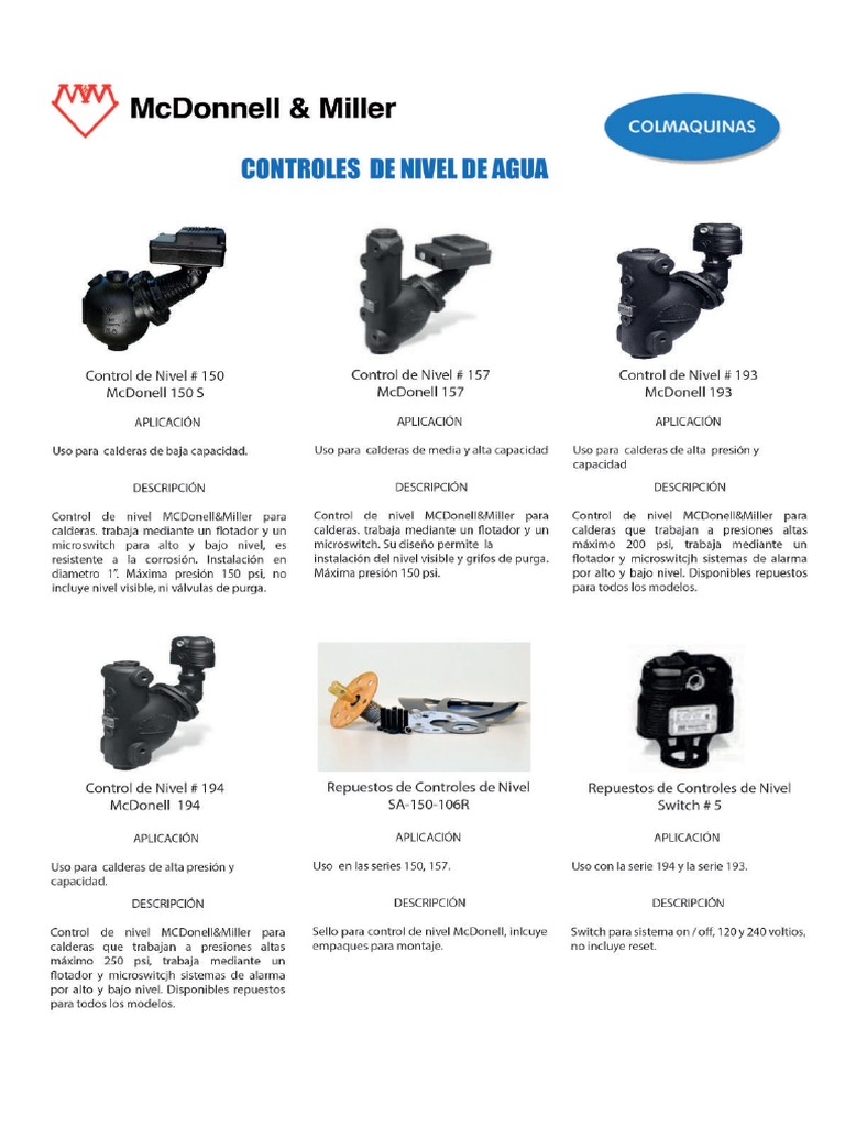 Mcdonnell Miller - Controles de Nivel de Agua PDF | PDF