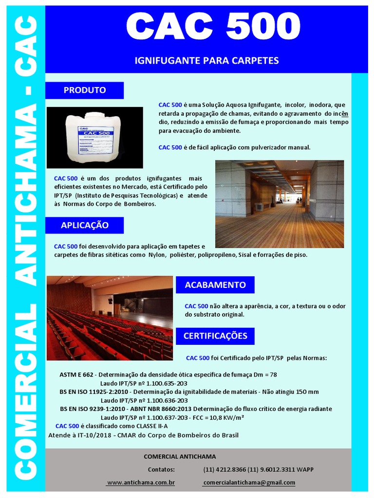 CAC 500: Solução Ignifugante Eficiente | PDF | Natureza | Produtos químicos