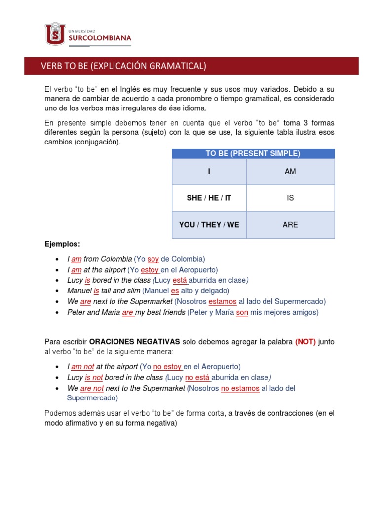 Presente Simple Explicacion Gramatical | PDF | Verbo | Asunto (gramática)