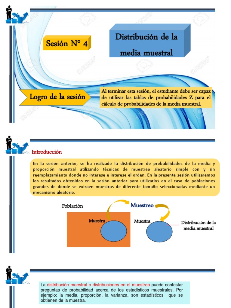 SESION 4 DISTRIBUCIO MEDIA MUESTRAL USO TABLA Z NORMAL Modificado 01 de ...