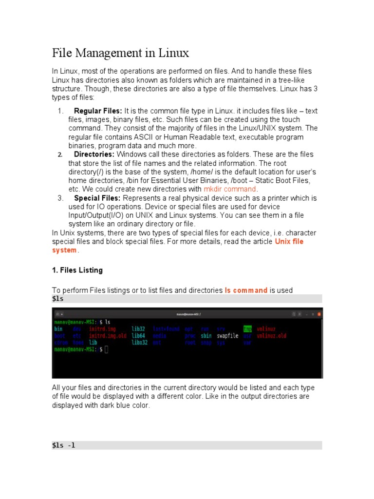 File Management in Linux | PDF | Computer File | File System