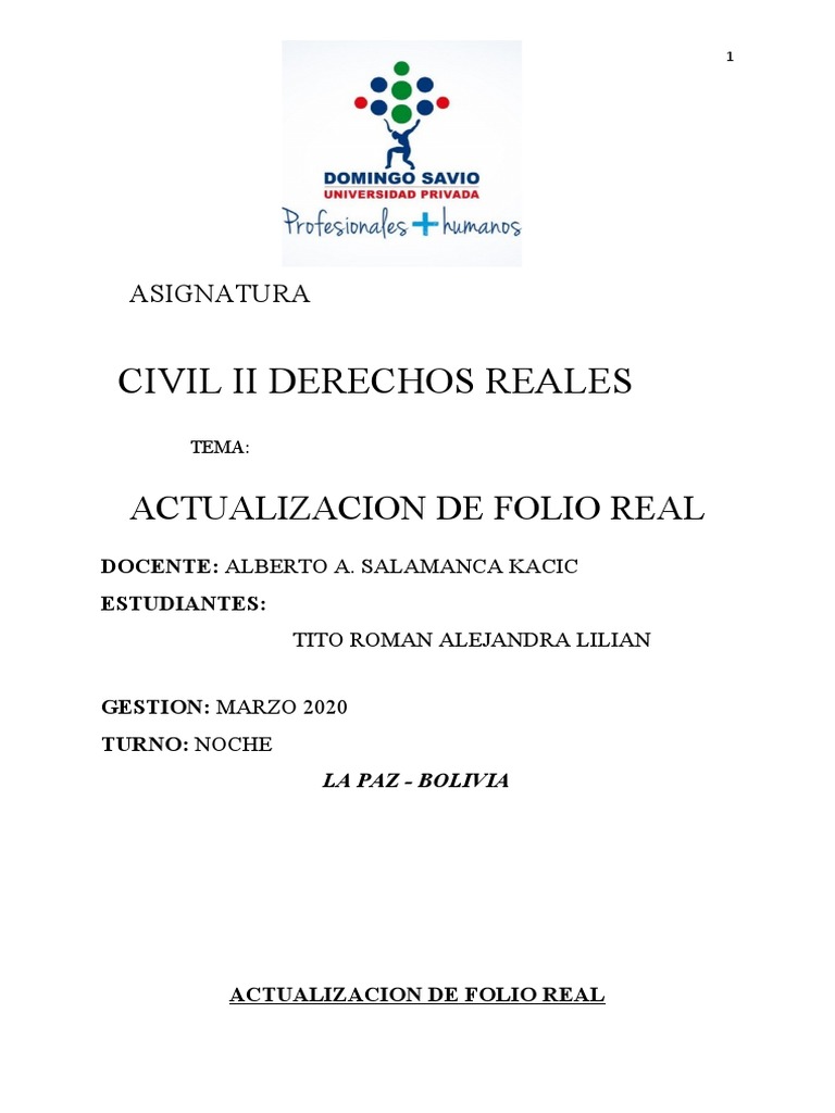 Actualizacion de Folio Real | PDF | Posesión (Ley) | Propiedad