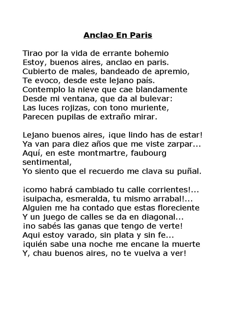 Letras de Tango 1 | PDF